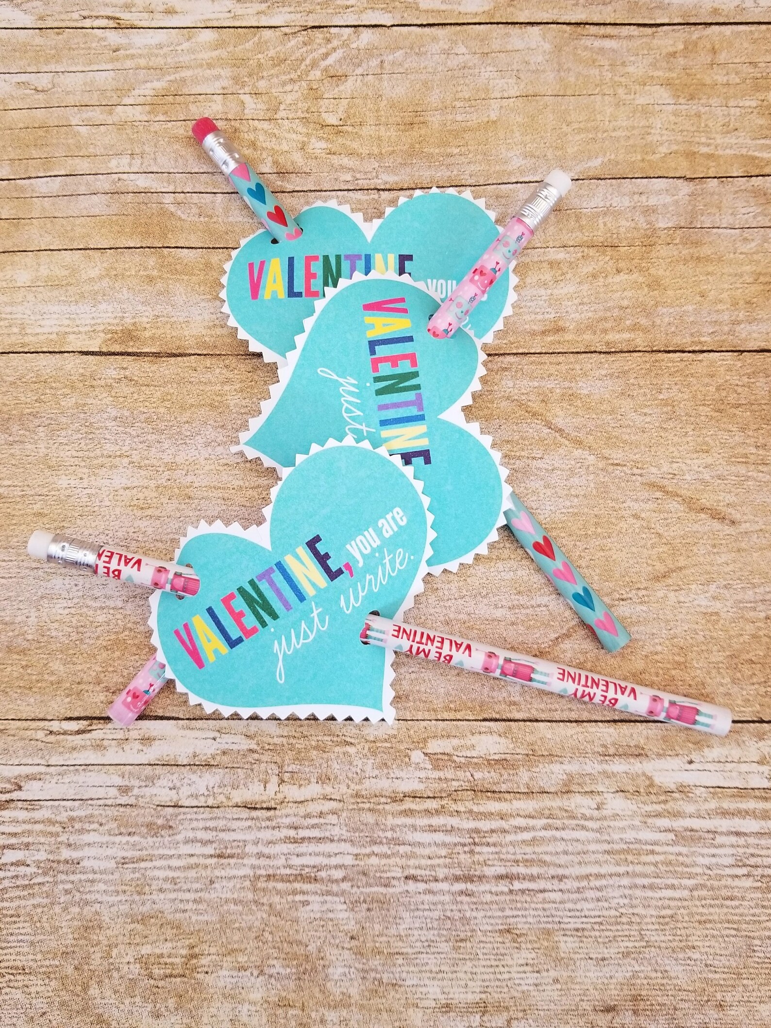 Valentine Pencil Cards Classroom Valentines Preschool | Etsy