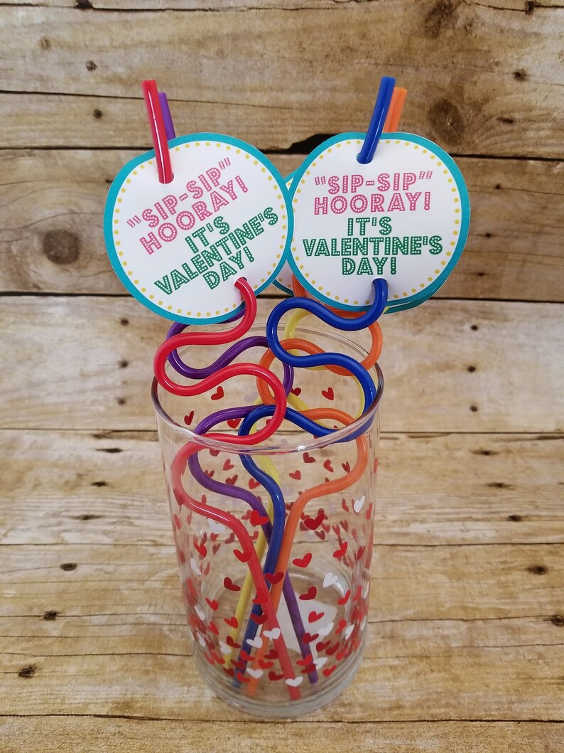 Silly Straw Valentines for Kids Classroom Valentines - Etsy