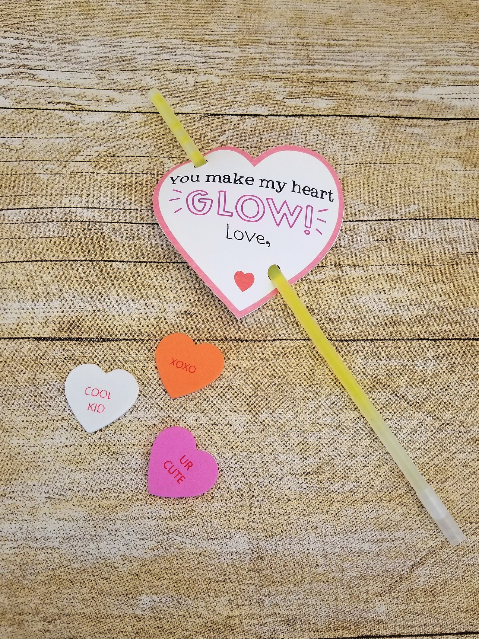 Glow Stick Valentine School Valentines for Kids Classroom | Etsy