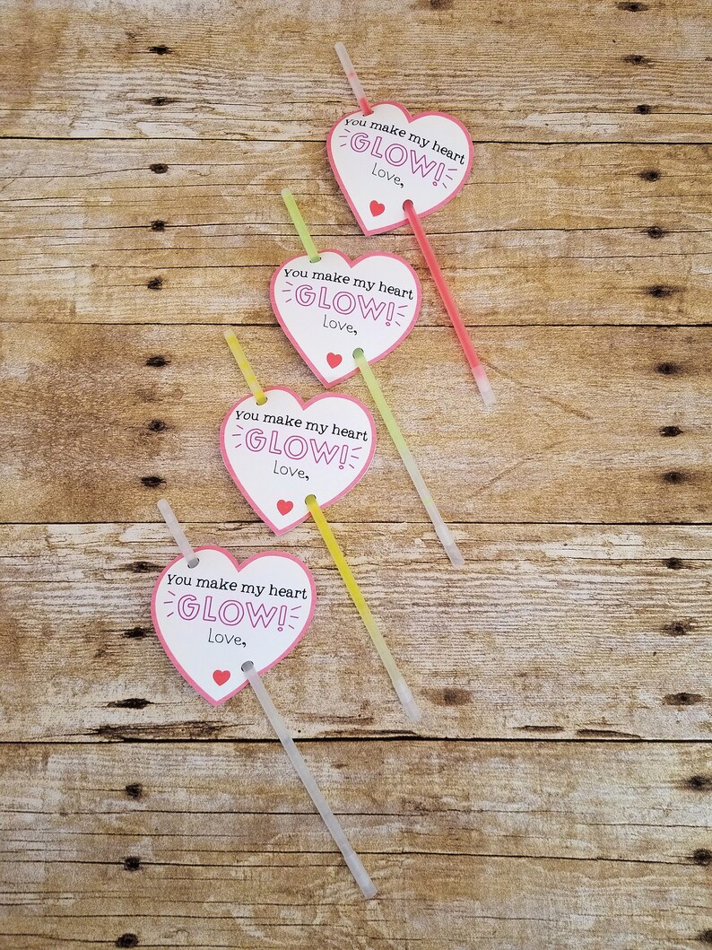 Glow Stick Valentine School Valentines for Kids Classroom | Etsy
