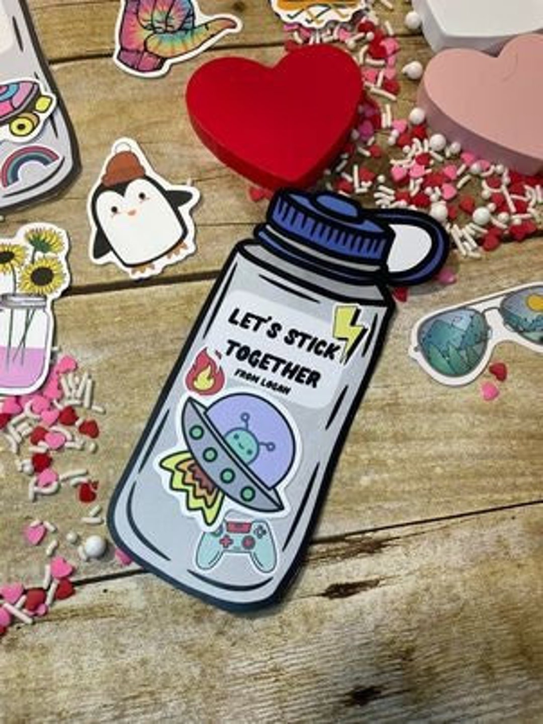 PRINTABLE Vinyl Sticker Water Bottle Valentine Big Kid Valentine ...