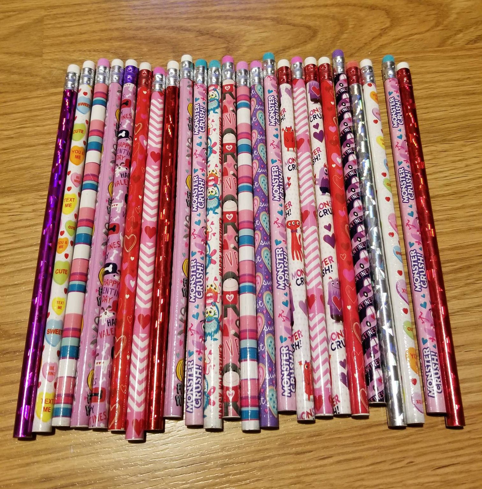 Valentine Pencil Cards Classroom Valentines Preschool | Etsy