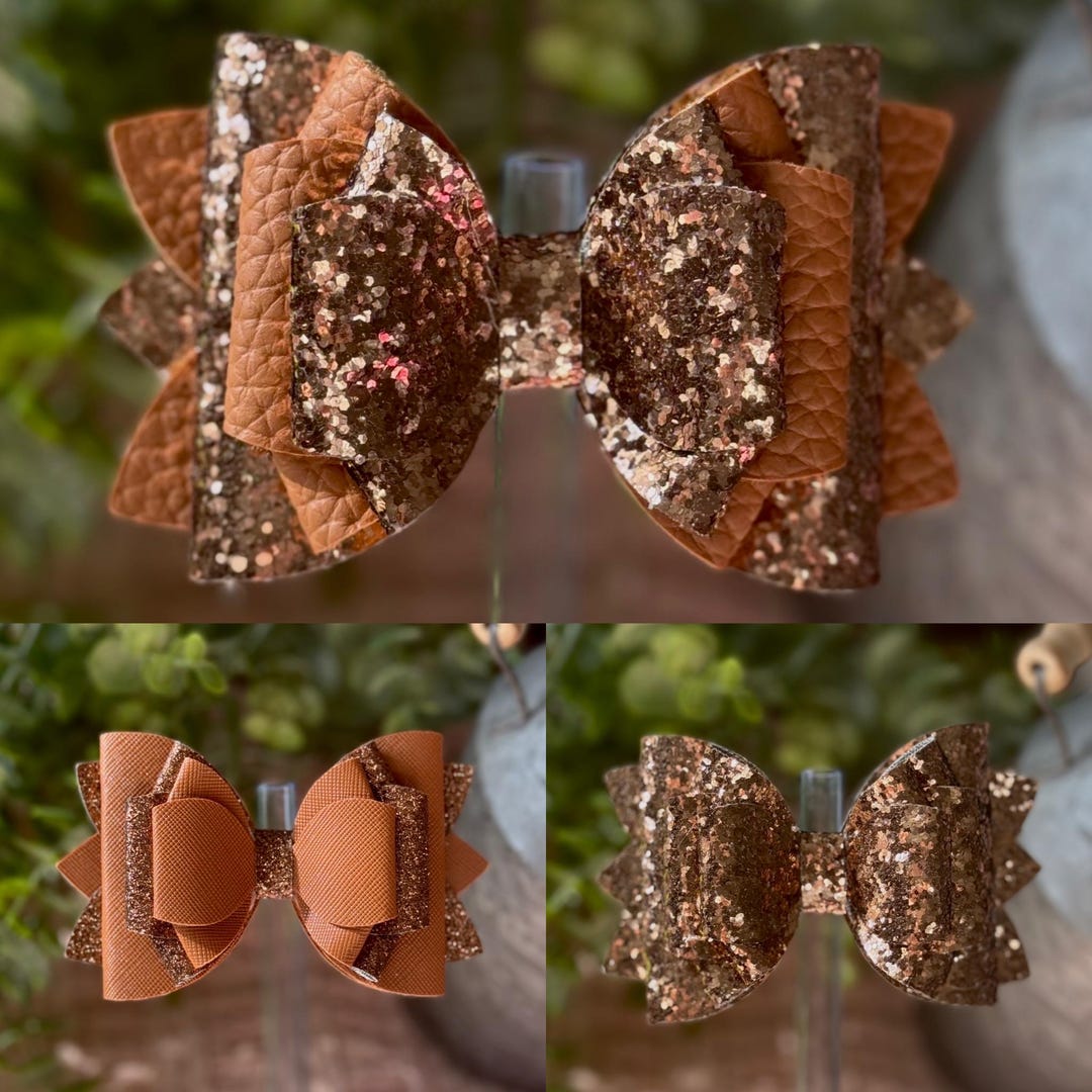 Brown Tumbler Bow Stanley Neutral Bows Glitter Bows Camel Bow Espresso ...