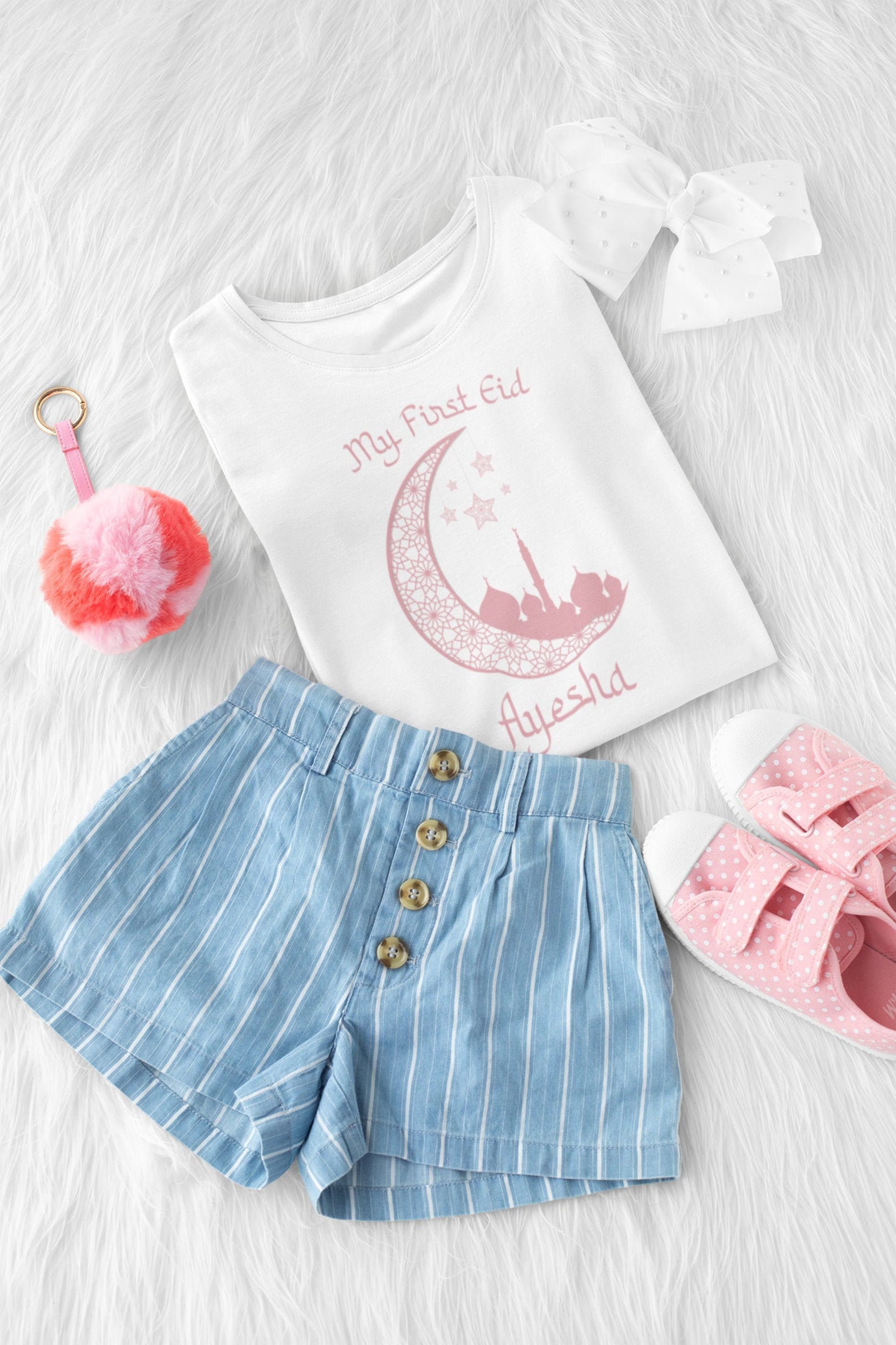 Boys First Eid Personalised Baby Vest, Sleepsuit or Kids T-shirt, Blue ...