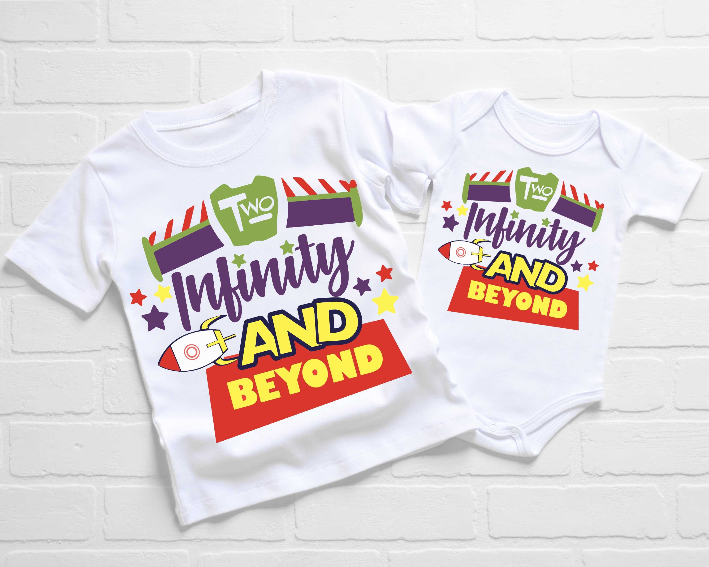 Two Infinity and Beyond Front and Back Print Birthday T-shirt - Etsy UK
