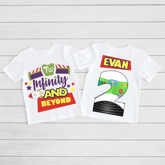 Two Infinity and Beyond Front and Back Print Birthday T-shirt - Etsy UK