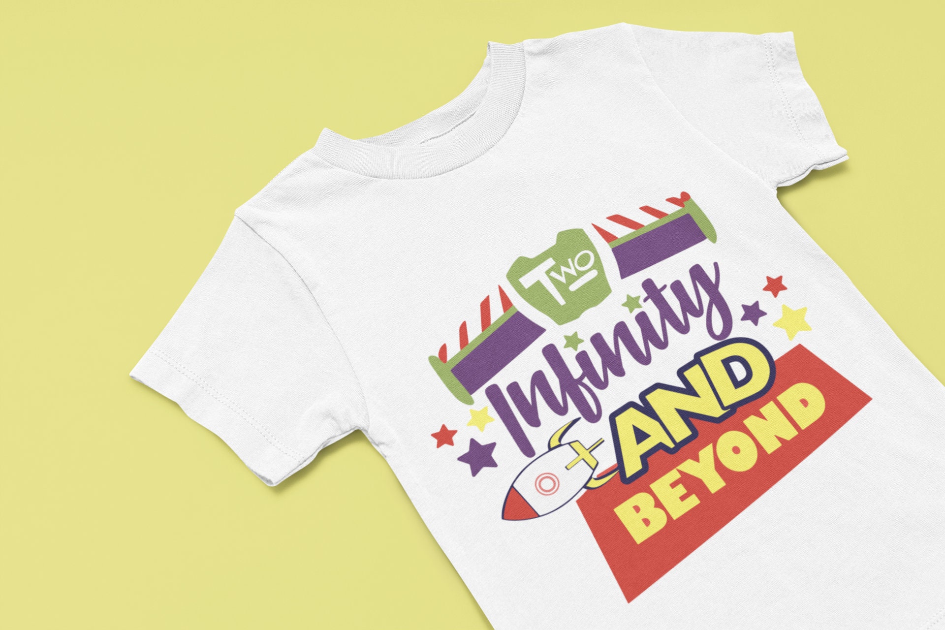 Two Infinity and Beyond Front and Back Print Birthday T-shirt, Space ...