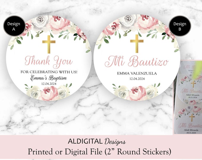 Personalized Baptism Stickers, Custom Mi Bautizo Stickers Mi Bautizo ...