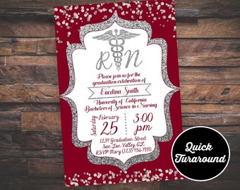 Nurse graduation invitation | Etsy