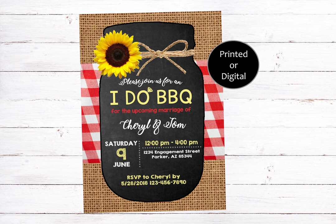 I Do BBQ Invitation Barbecue Invitation Engagement BBQ - Etsy
