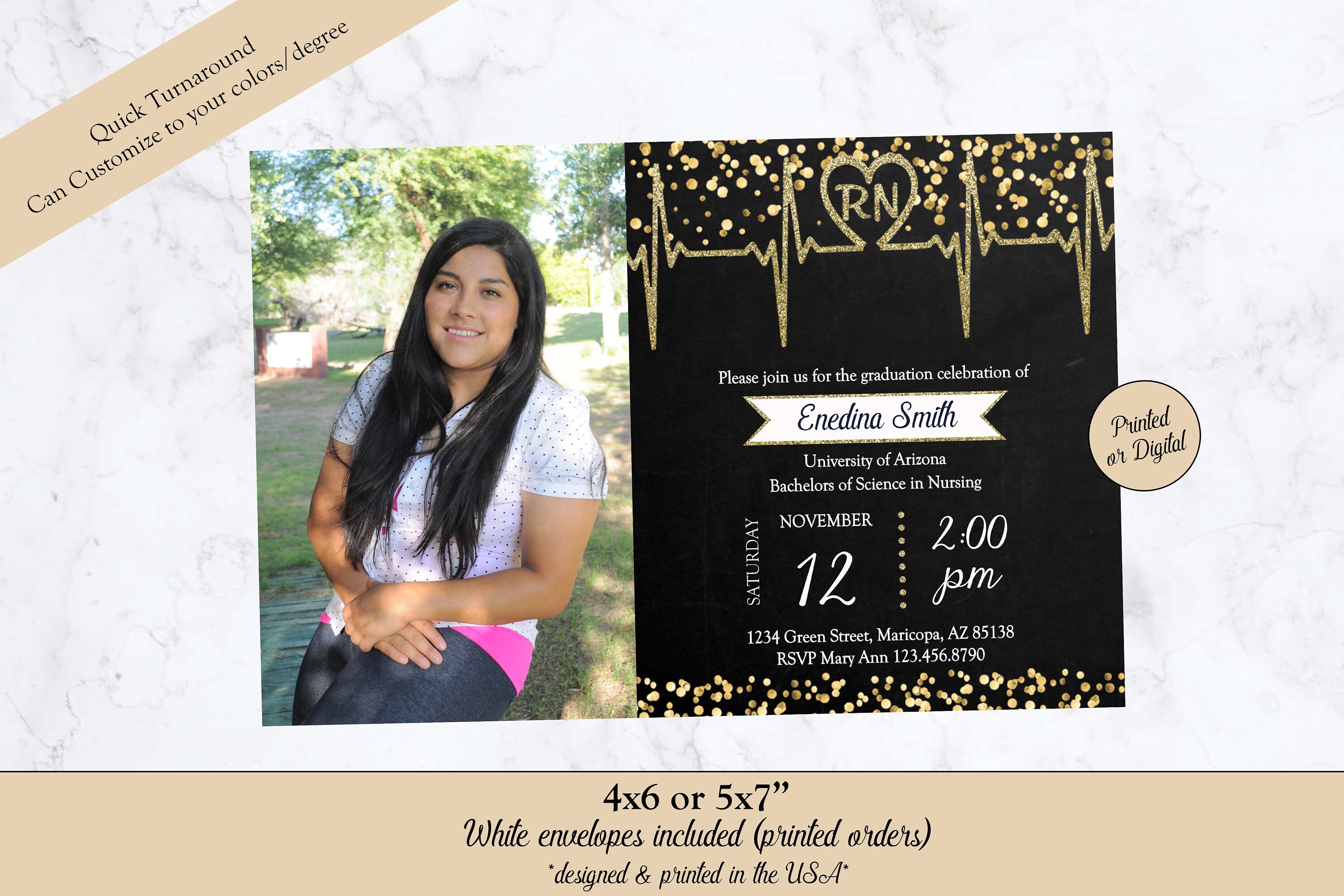 Nursing Graduation Invitation, Nursing Invitation, Graduation Photo ...