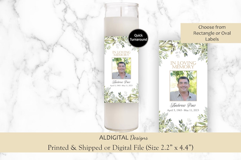 Funeral Remembrance Candle Labels, Funeral Prayer Candle Sticker Labels ...