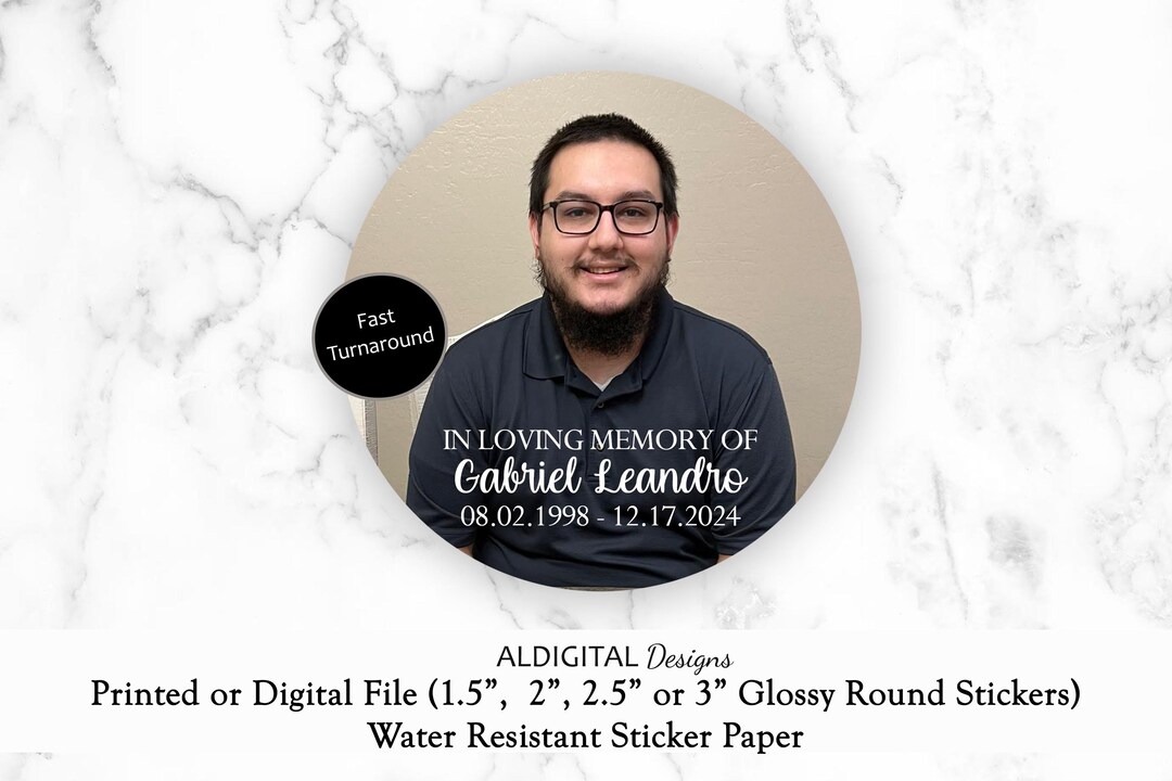 Memorial Stickers, Funeral Memorial Stickers, Personalized Memorial ...