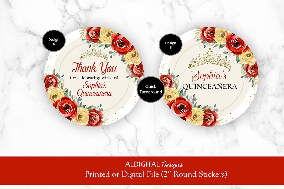 Quinceanera Crown Sticker, Quinceanera Crown Favor Stickers ...