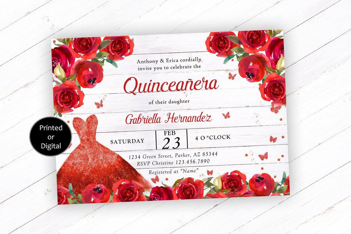 Quinceanera Invitation Quinceanera Birthday Invitation | Etsy