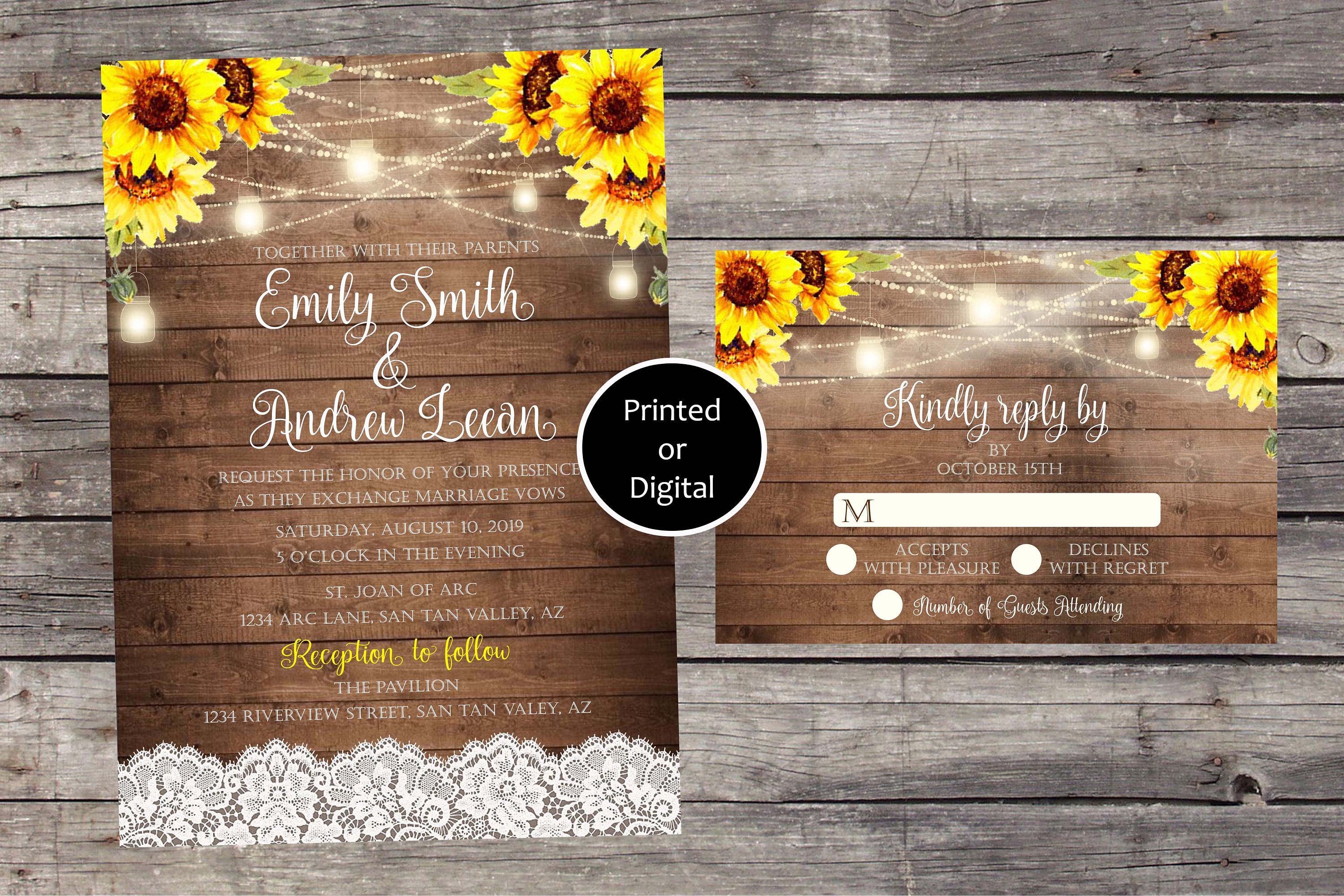 Wedding Rustic Invitation Rustic Wedding Invitation Country | Etsy