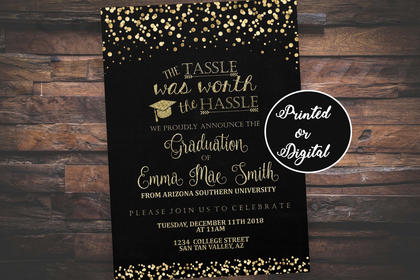 8th Grade Graduation Invitation Middle School Graduation - Etsy