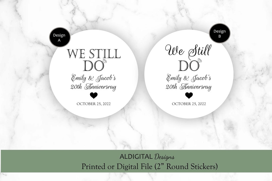 We Still Do Favor Stickers, We Still Do Stickers, Vow Renewal Favor ...