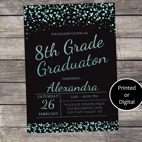 8th Grade Graduation Invitation Middle School Graduation - Etsy