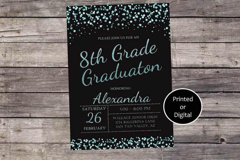 8th Grade Graduation Invitation Middle School Graduation - Etsy