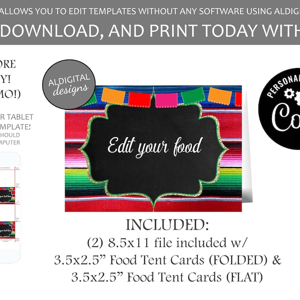 Fiesta Food Labels - Etsy