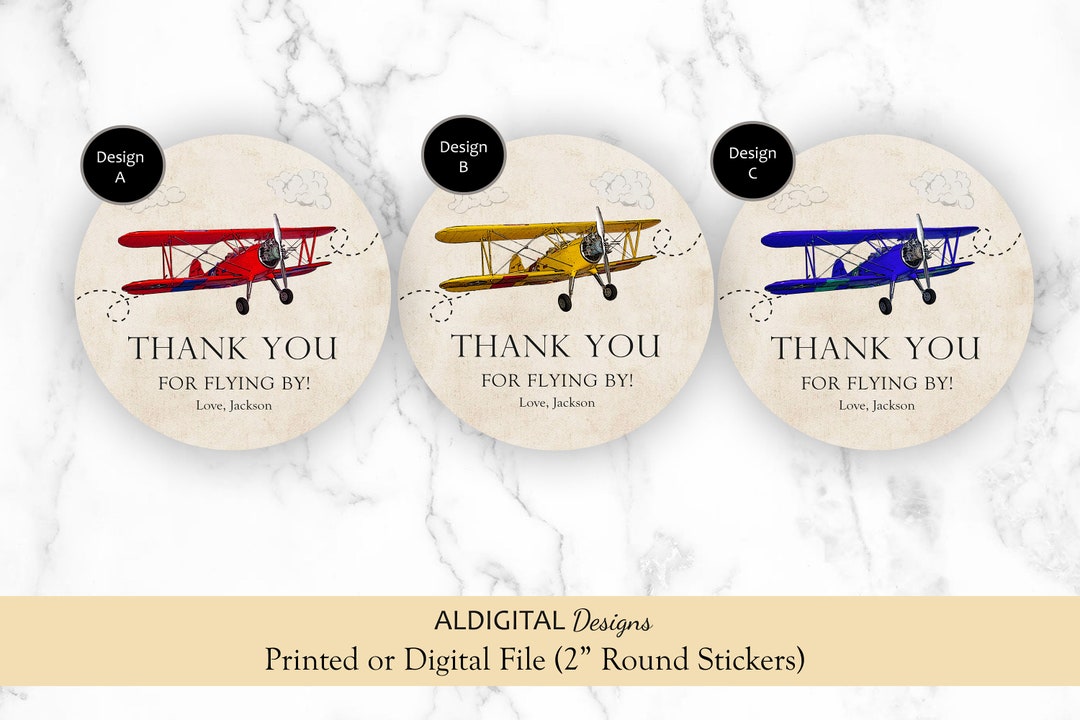 Airplane Sticker Favors, Airplane Birthday Favor Stickers, Airplane ...