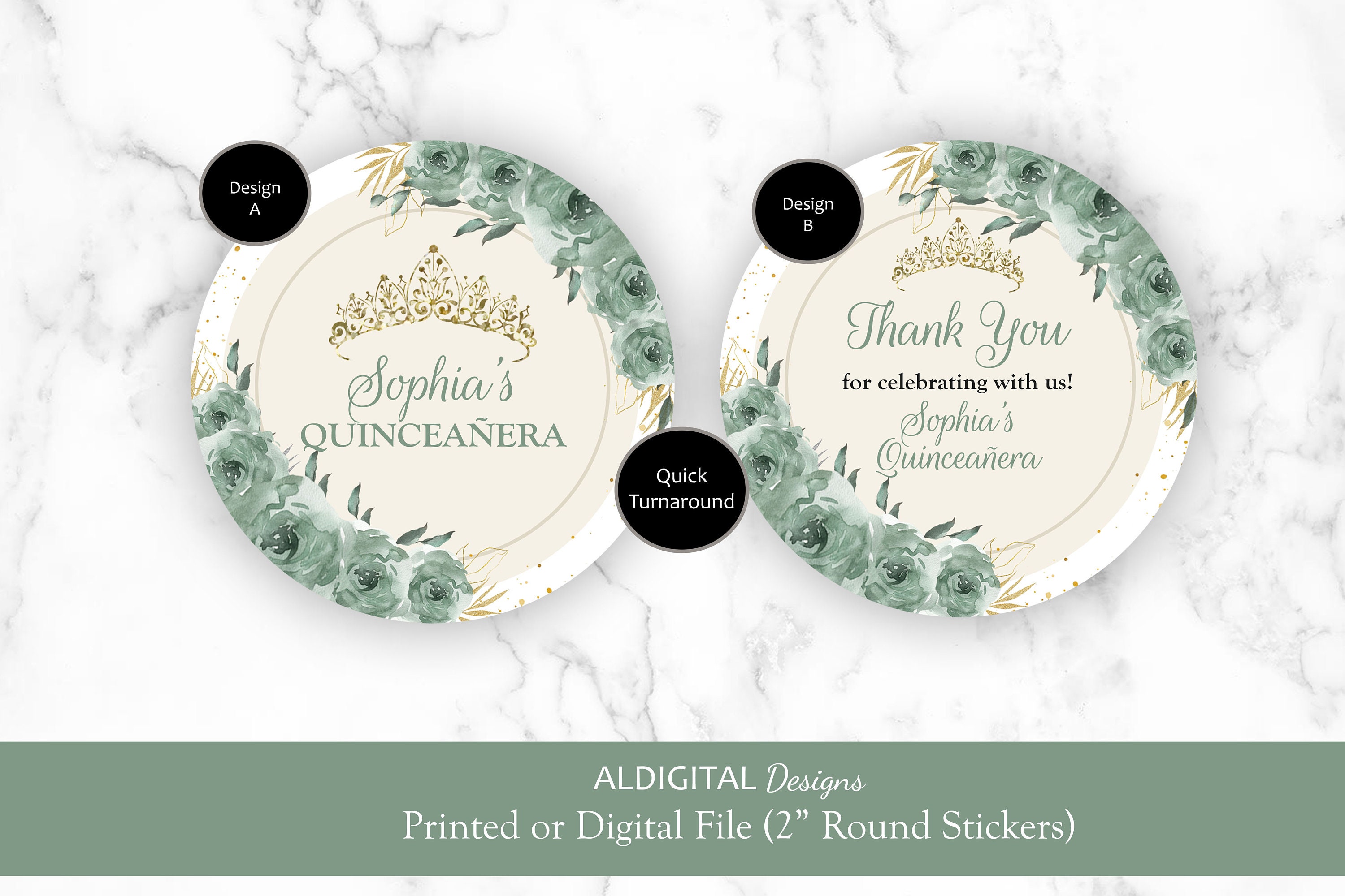 Quinceanera Crown Sticker Quinceanera Crown Favor Stickers - Etsy