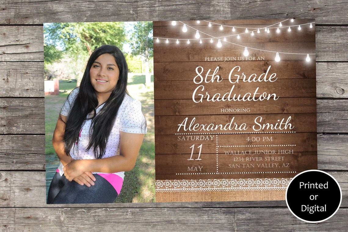 8th Grade Graduation Invitation Promotion Invitation 8th | Etsy