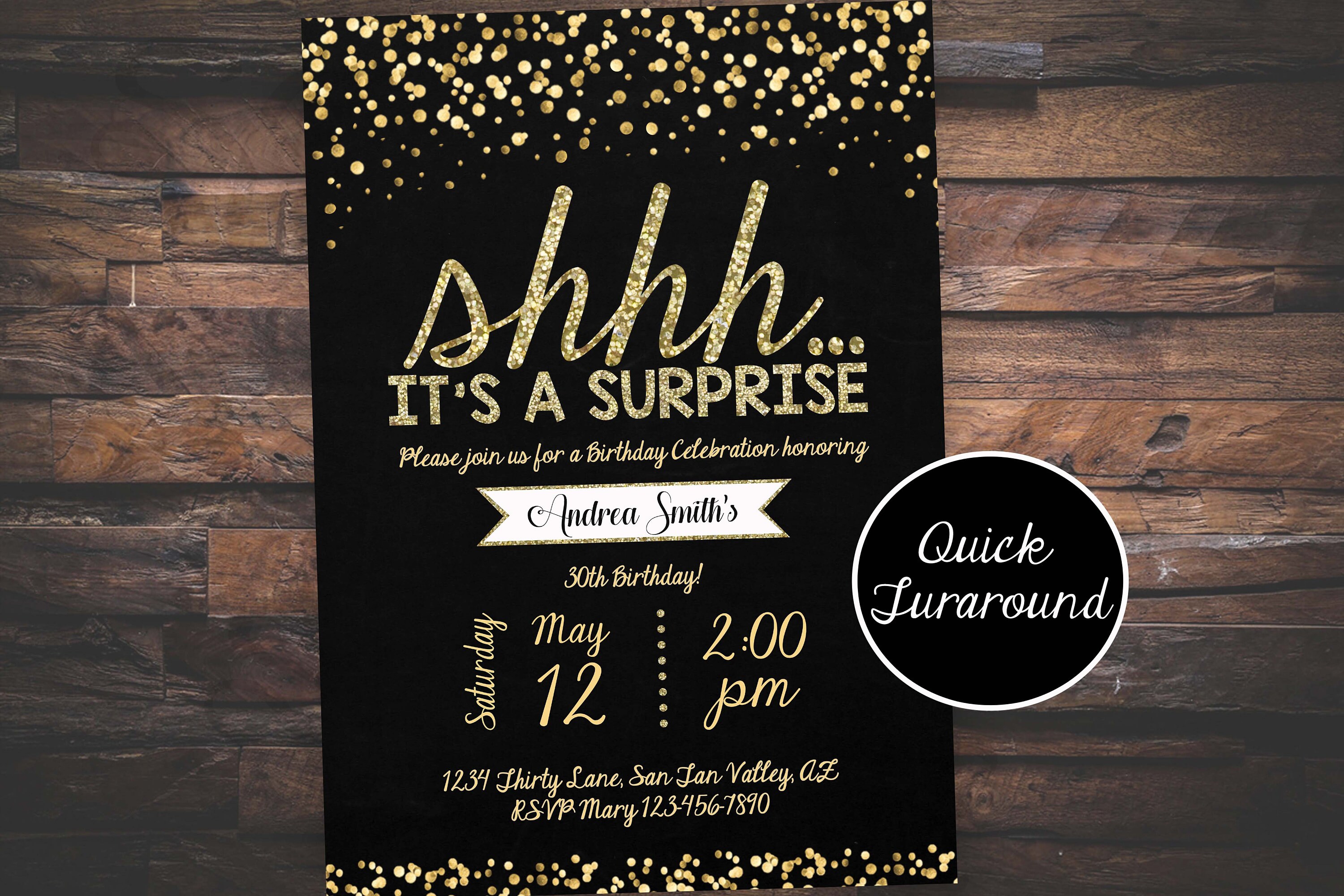 Surprise Birthday Invitation Surprise Invitation Surprise - Etsy