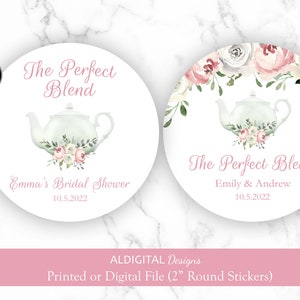 Tea Party Favor Stickers Tea Party Stickers Tea Bridal - Etsy