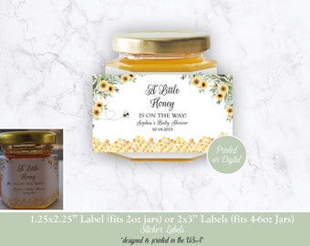 Classic Pooh Baby Shower Mini Honey Jar Stickers, Pooh Party Favor ...