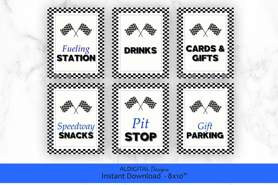 Racing Signs Racing Table Signs Racing Party Table Signs - Etsy