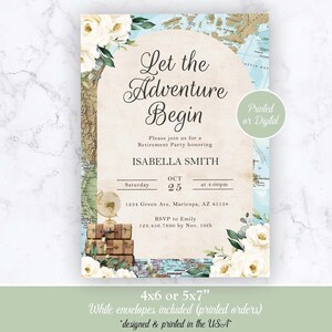 Travel Retirement Invitation, World Map Travel Retirement Invitation ...