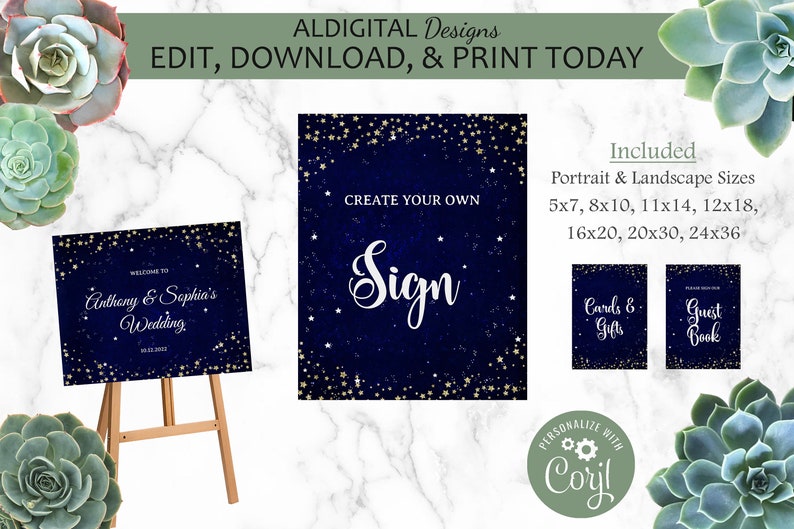 Starry Night Welcome Sign Starry Night Welcome Poster Under - Etsy