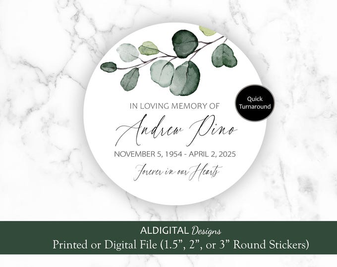Funeral Stickers, Funeral Memorial Stickers, Celebration of Life ...