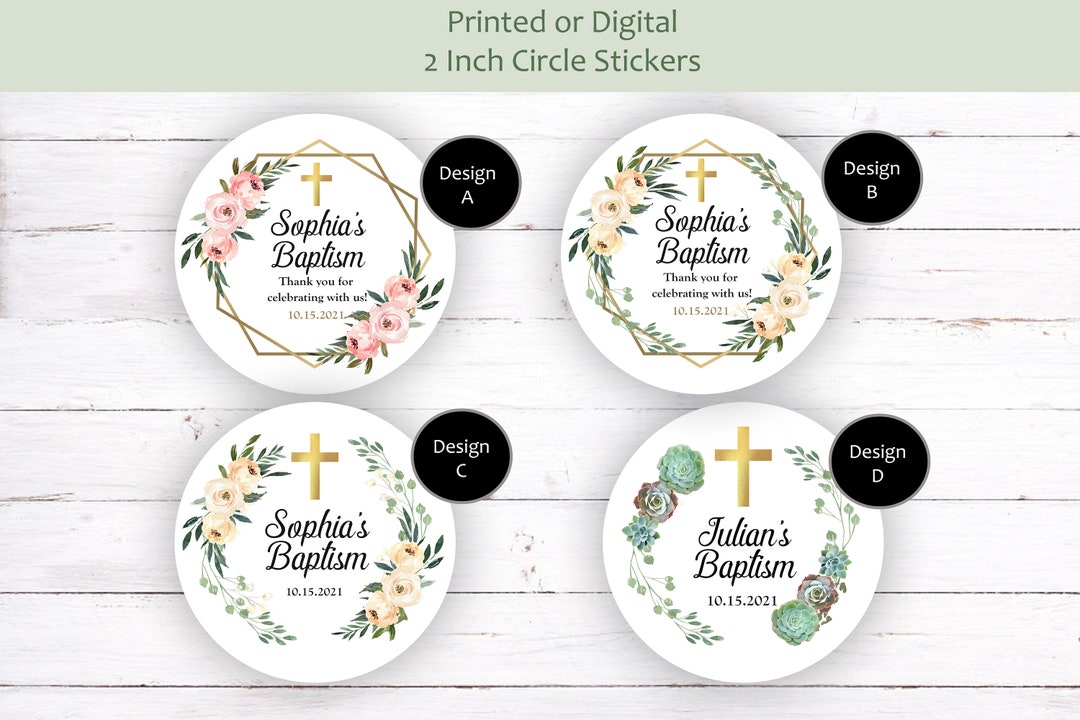 Baptism Thank You Stickers, Baptism Stickers, Baptism Favor Stickers ...