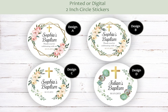 Baptism Thank You Stickers Baptism Stickers Baptism Favor - Etsy