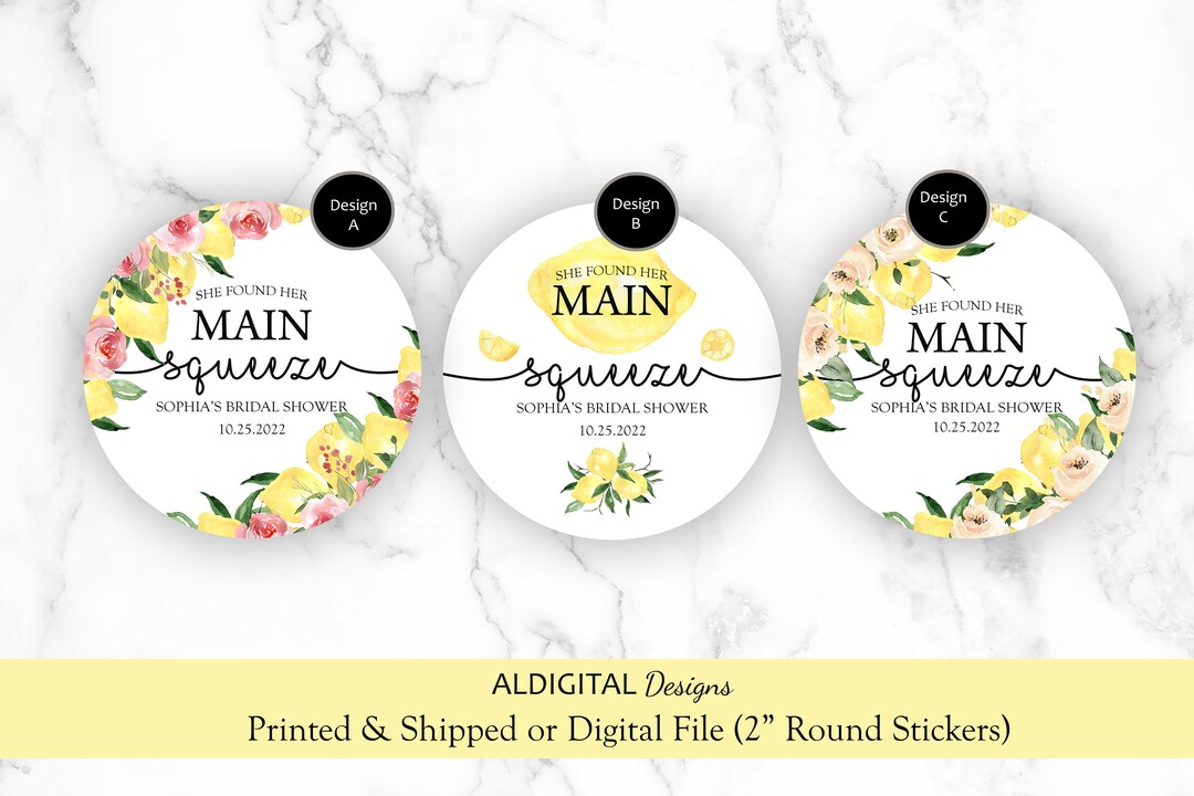 Main Squeeze Stickers, Main Squeeze Favor Stickers, Main Squeeze Lemon ...
