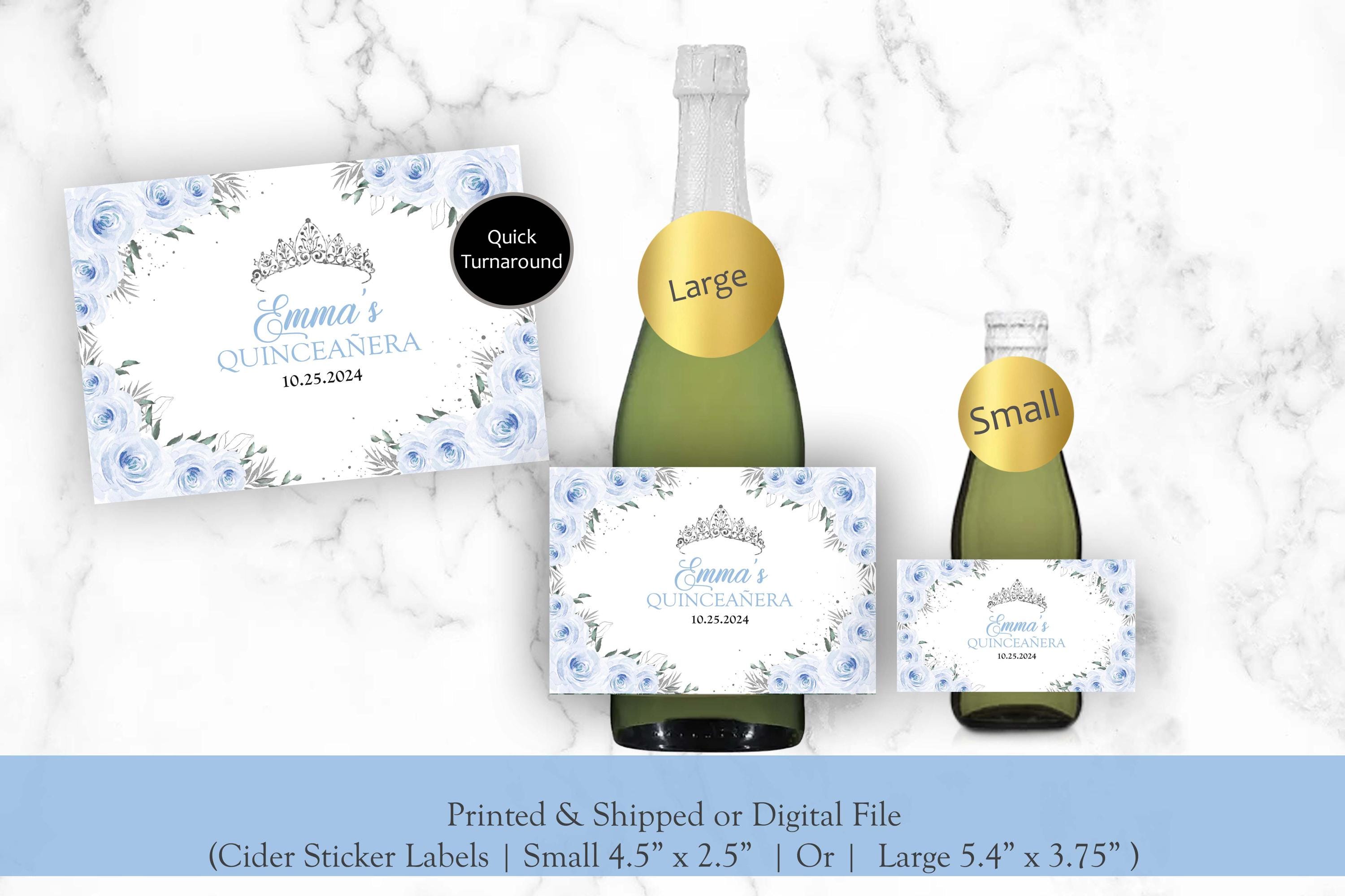 Cider Labels, Quinceanera Blue Apple Cider Labels, Quinceanera Cider ...