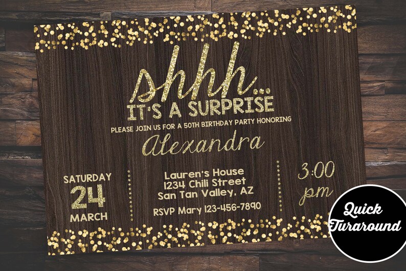 Surprise Birthday Invitation Surprise Invitation Surprise - Etsy