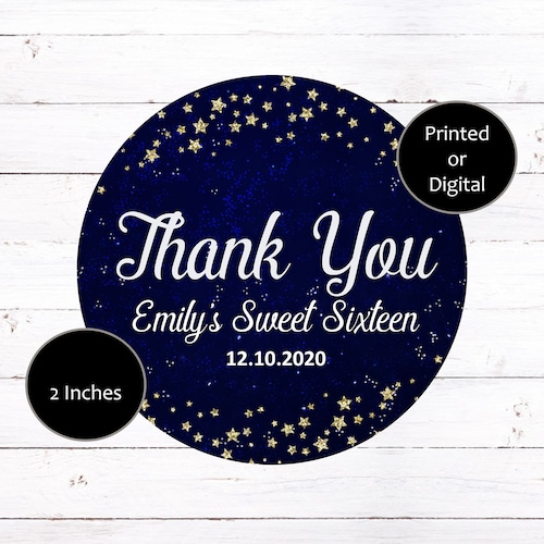 Night Under the Stars Circle Tags Starry Night Thank You - Etsy