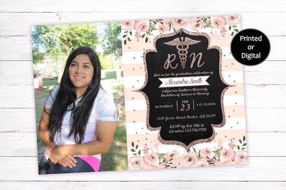 Registered Nurse Invitation Registered Nurse Pink Floral - Etsy