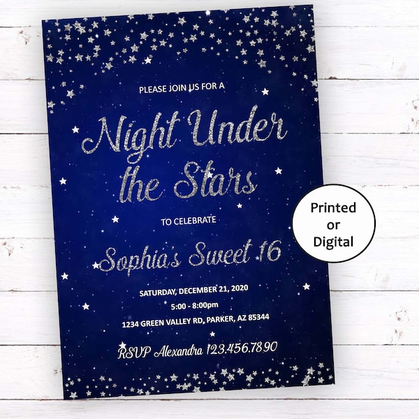 Starry Night Invitation - Etsy