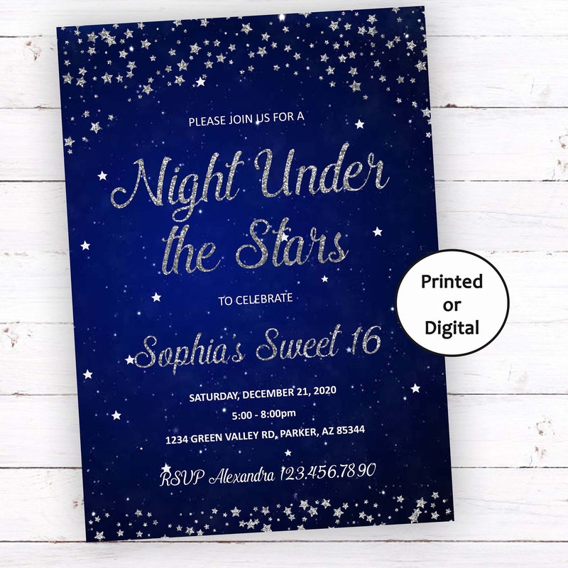 Starry Night Invitation - Etsy