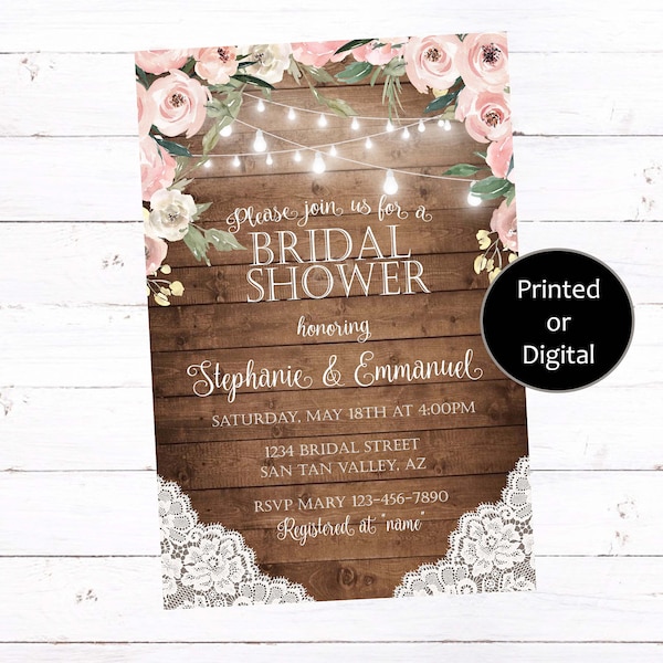 Rustic Bridal Shower Invitation - Etsy