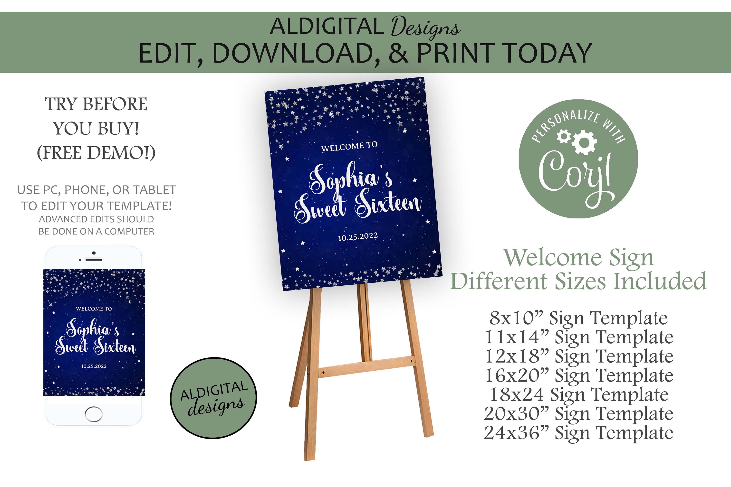 Starry Night Welcome Sign Starry Night Welcome Poster Under - Etsy