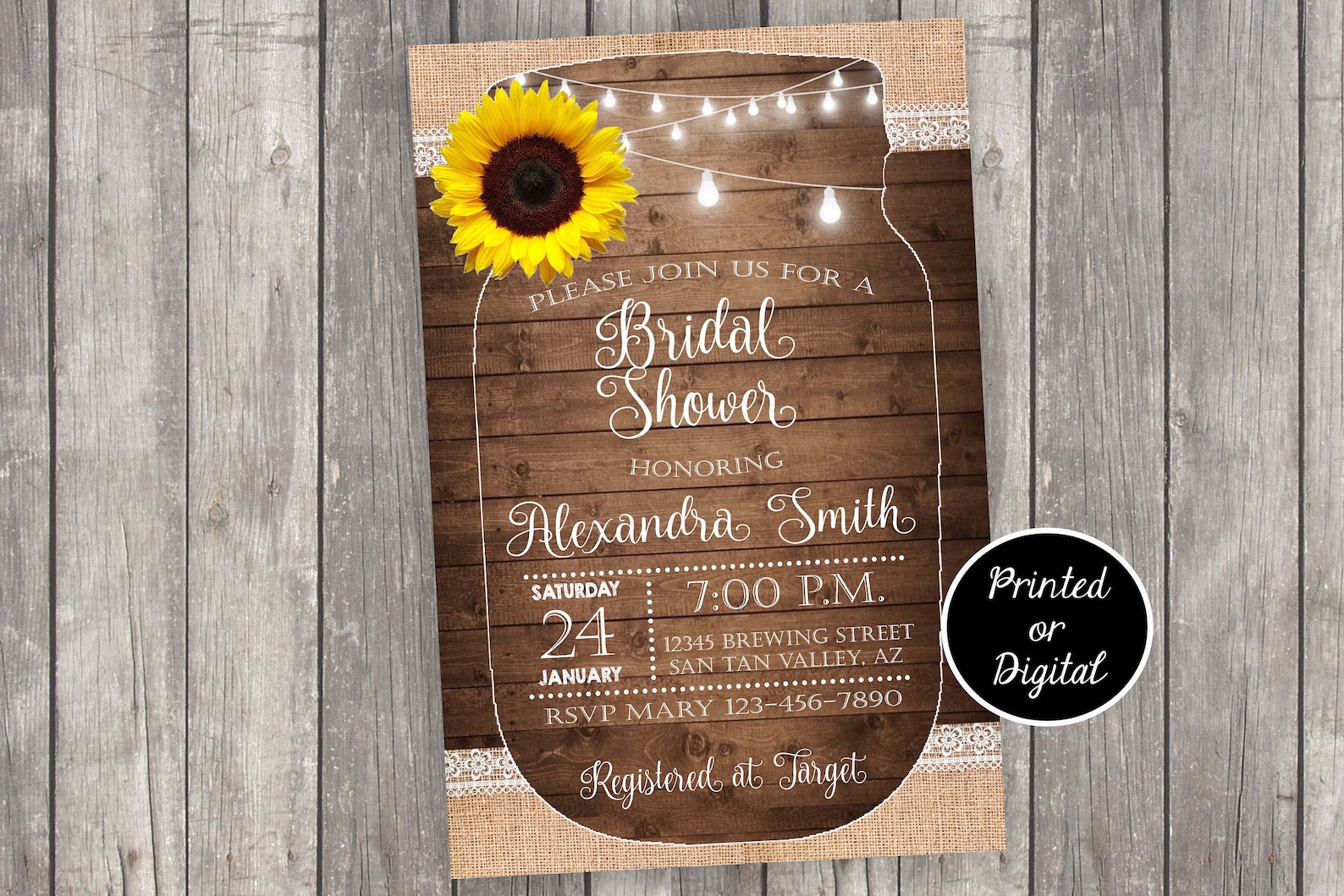 Rustic Bridal Shower Invitation Rustic Bridal Shower Bridal - Etsy