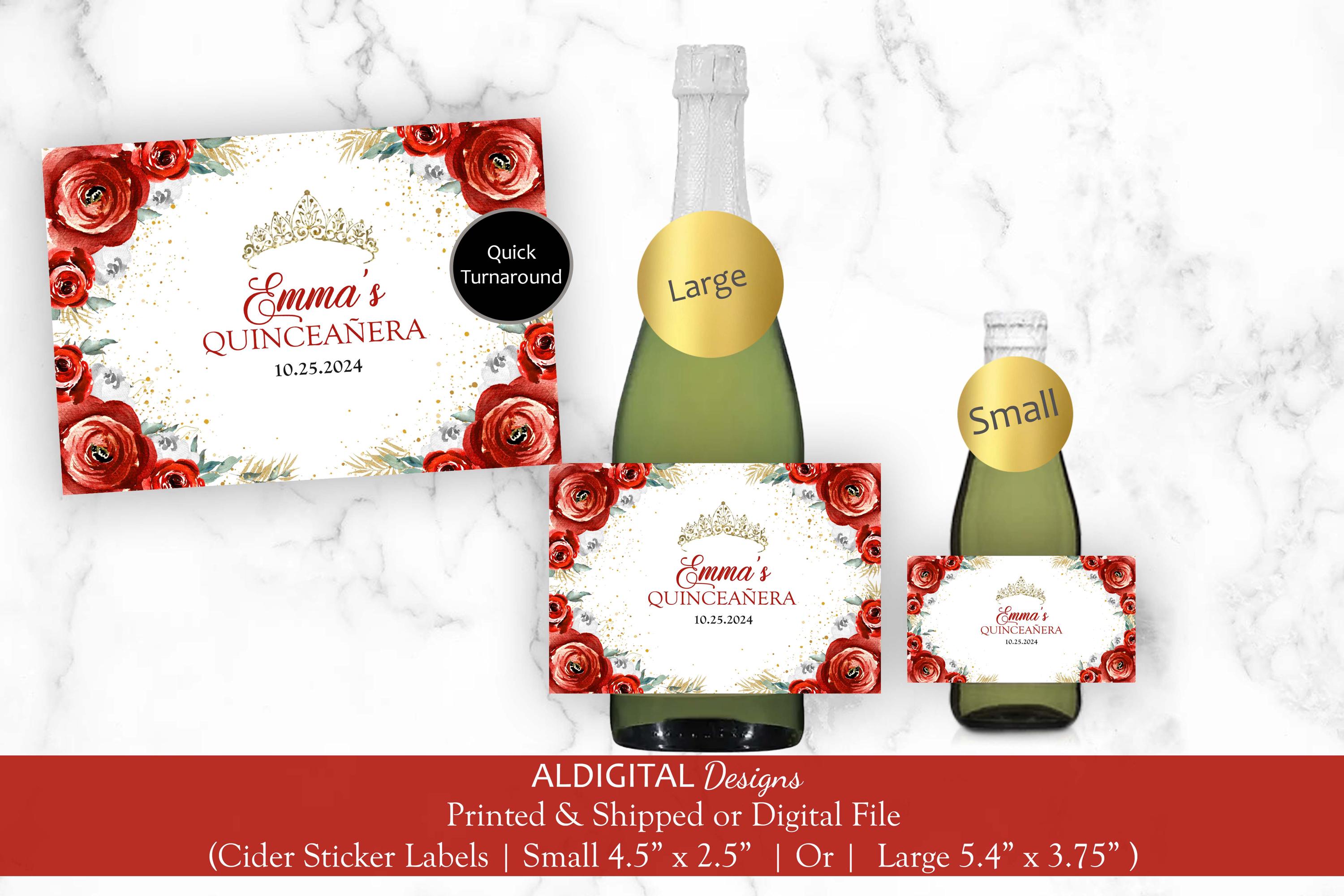 Cider Labels, Quinceanera Red Apple Cider Labels, Quinceanera Cider ...