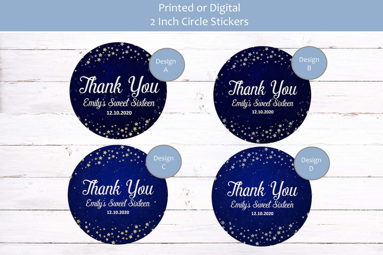 Starry Night Stickers Under the Stars Stickers Sweet Sixteen - Etsy
