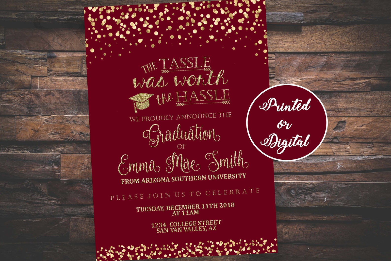 8th Grade Graduation Invitation Middle School Graduation | Etsy